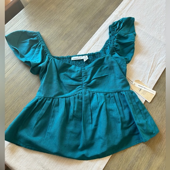 Tops | Nwt Turquoise Babydoll Top Medium Large A | Poshmark